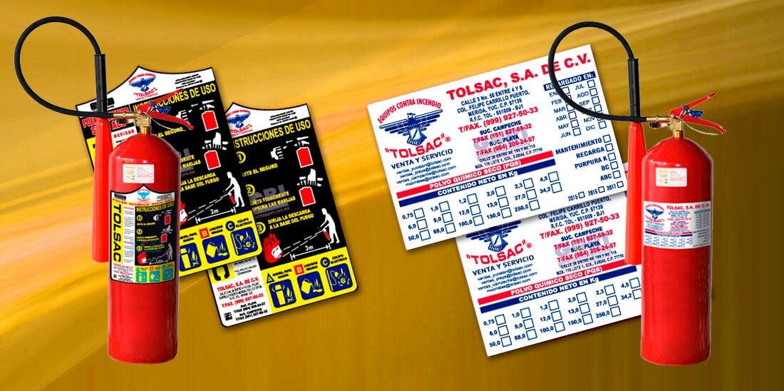 Etiquetas Autoadheribles para Extintores en Mérida, Yucatán, México